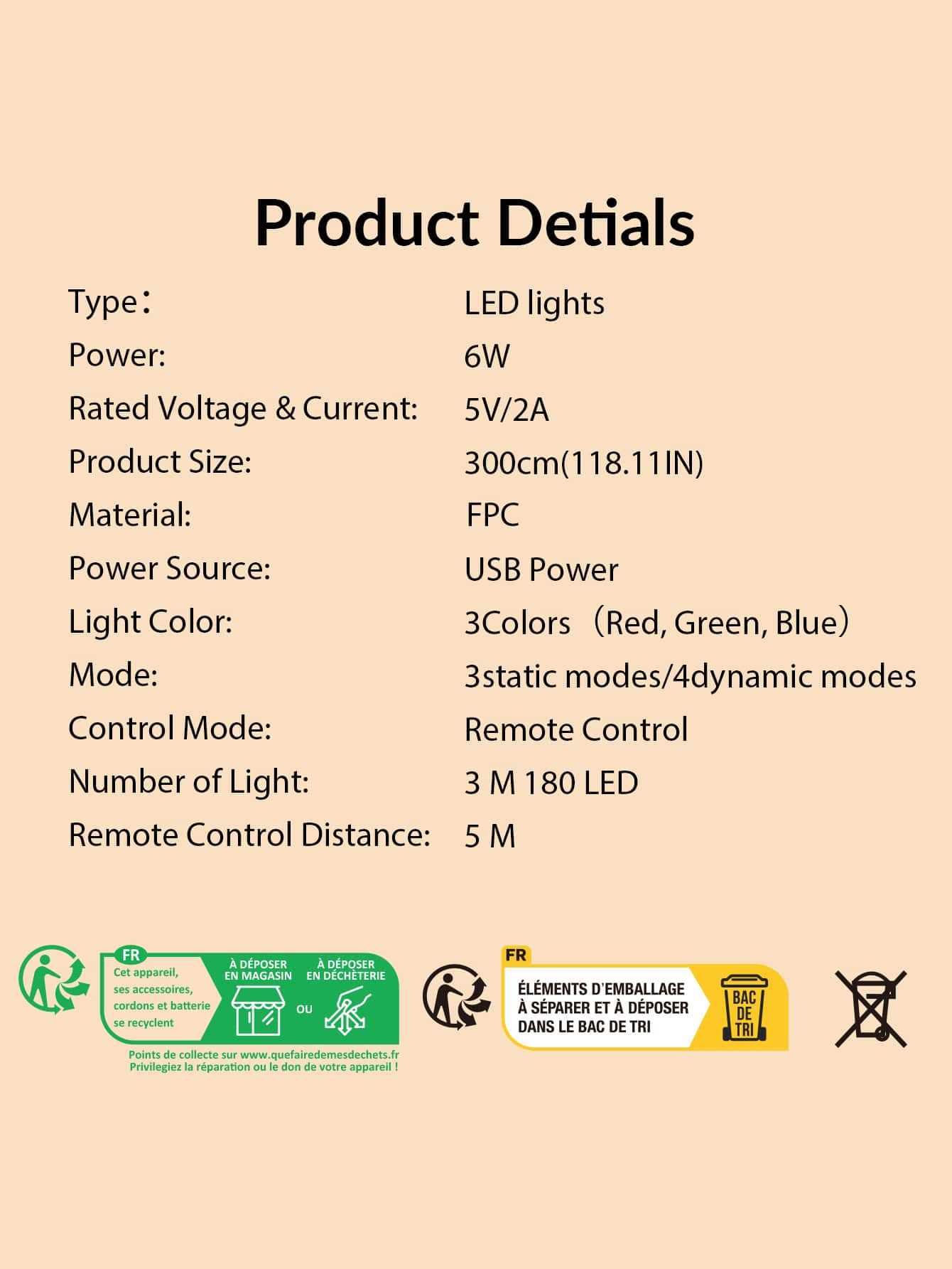 24 Key 3M Multicolored LED Light Strip with Remote | SHEIN USA