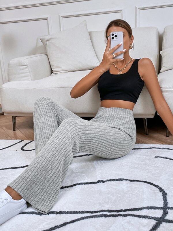 Shein Essnce High Waist Flare Leg Pants Shein Usa