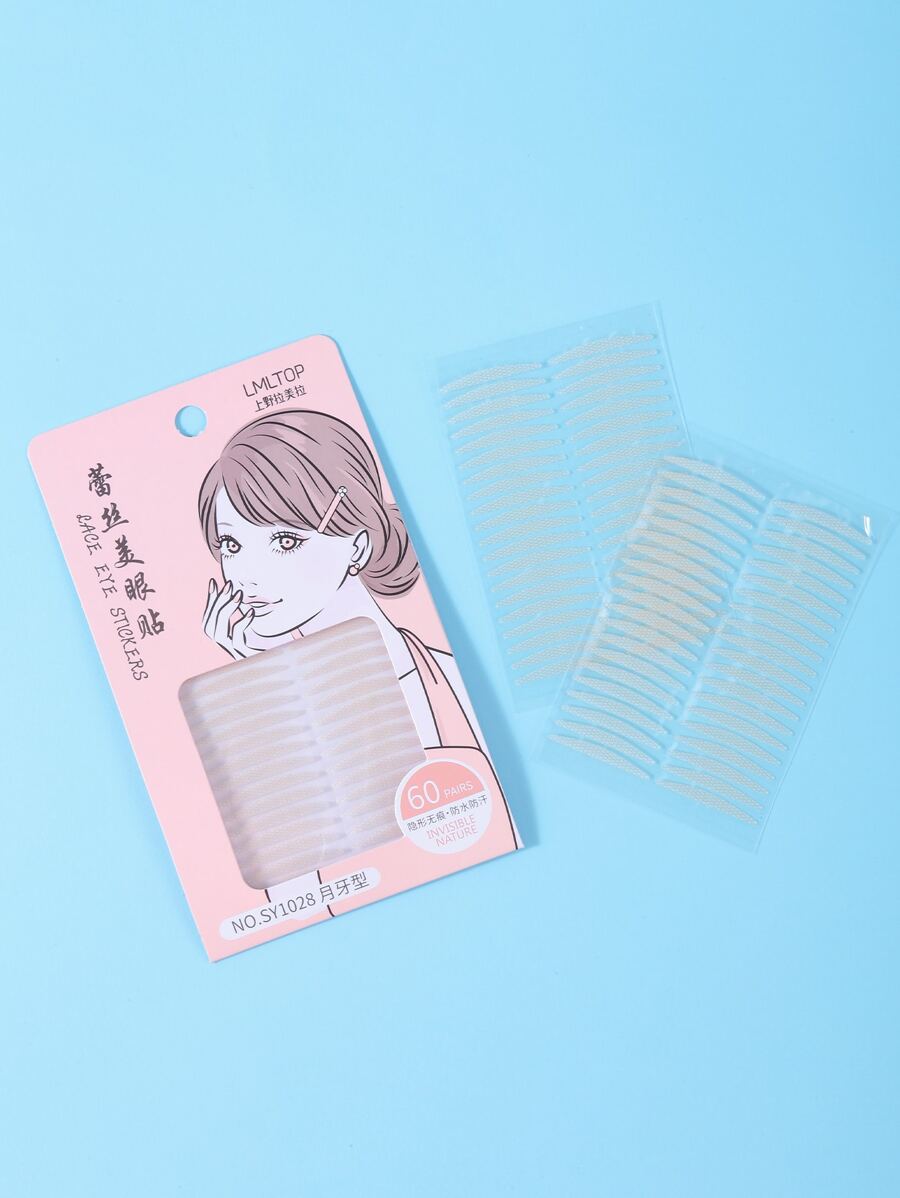Eyelid Lift Strips,60 Times Lace Double Eyelid Paste, Natural Invisible ...