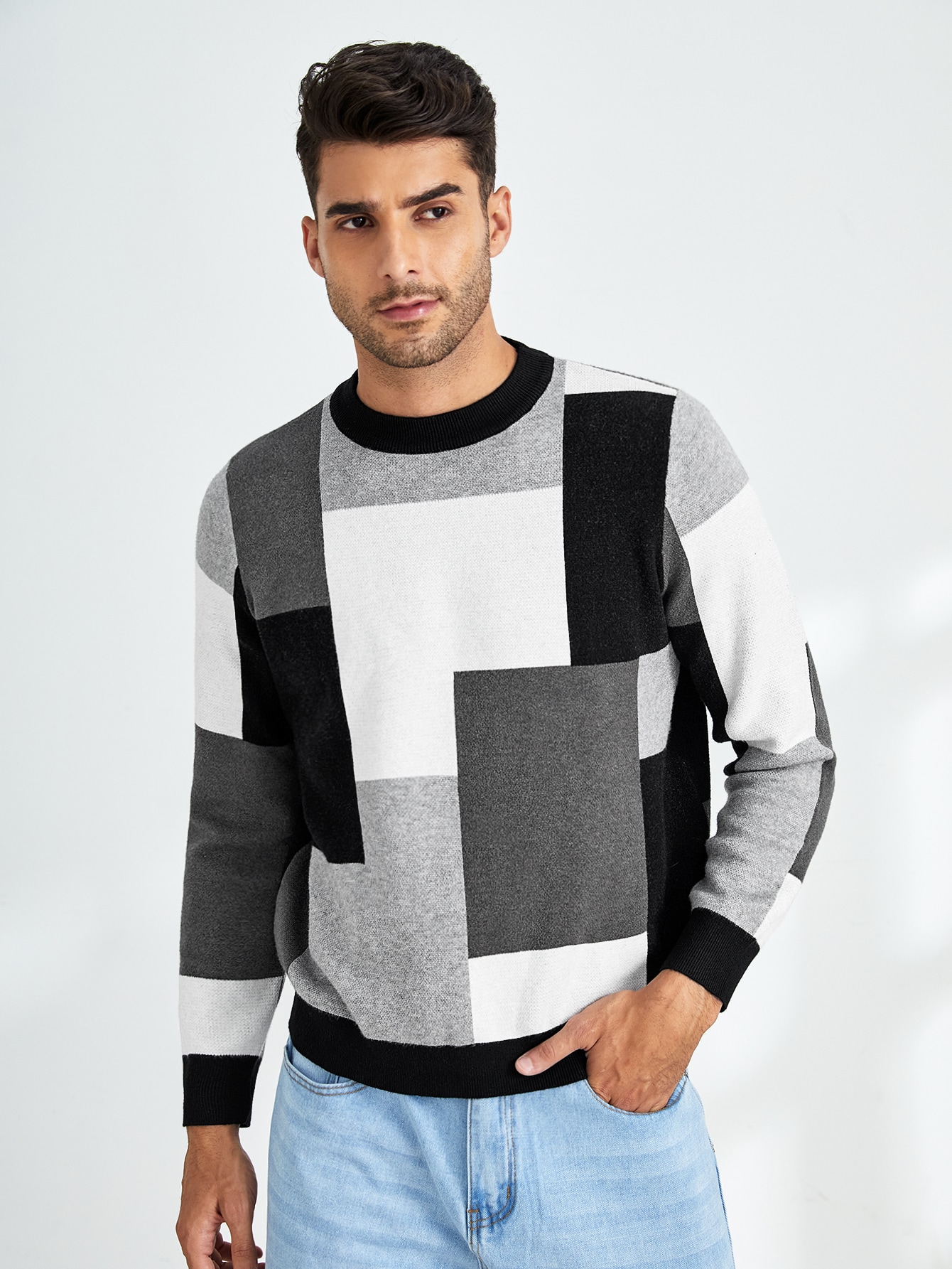 SHEIN Men Cut And Sew Sweater