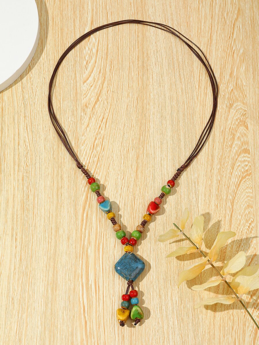 Bead Decor Y Lariat Necklace | SHEIN USA