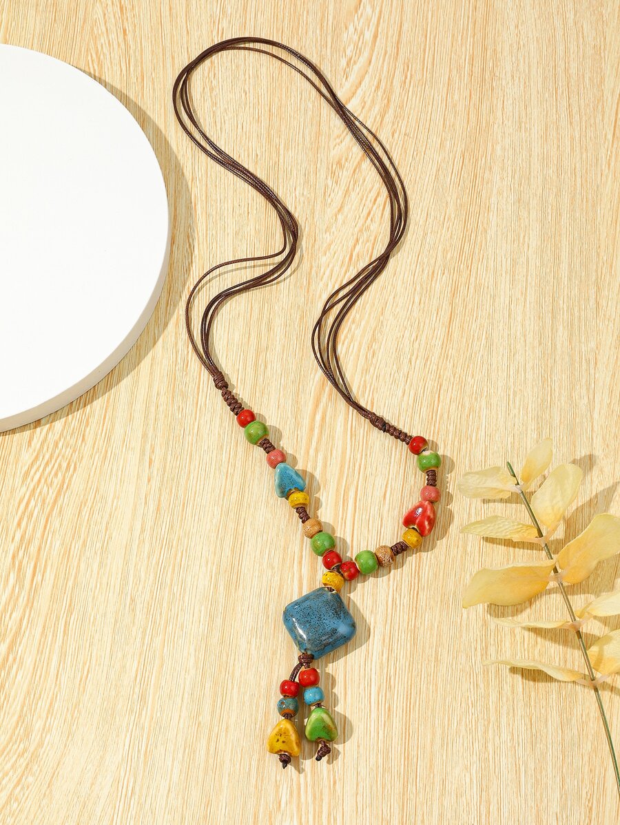 Bead Decor Y Lariat Necklace | SHEIN USA