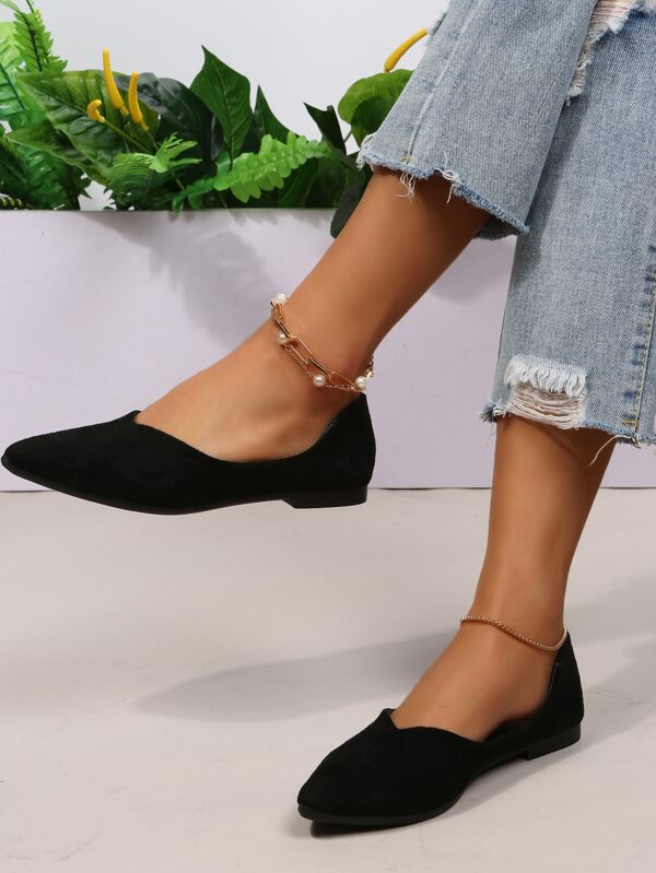 Minimalist Suedette Point Toe Ballet Flats | SHEIN USA