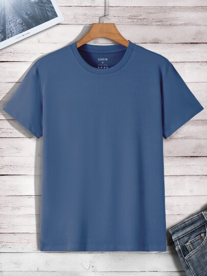 Men Solid Round Neck Tee | SHEIN USA