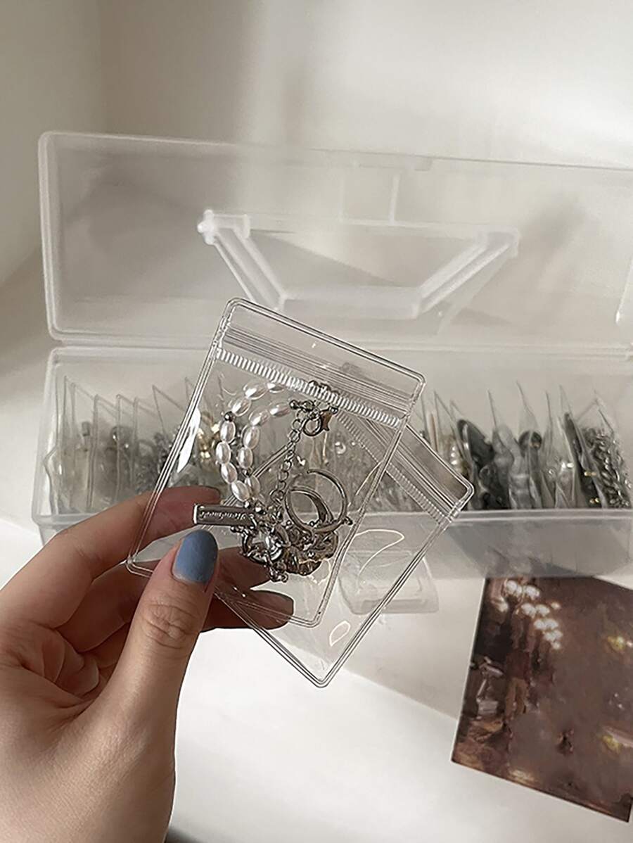 50pcs/100pcs Transparent PVC Self-Sealing Bags | SHEIN USA