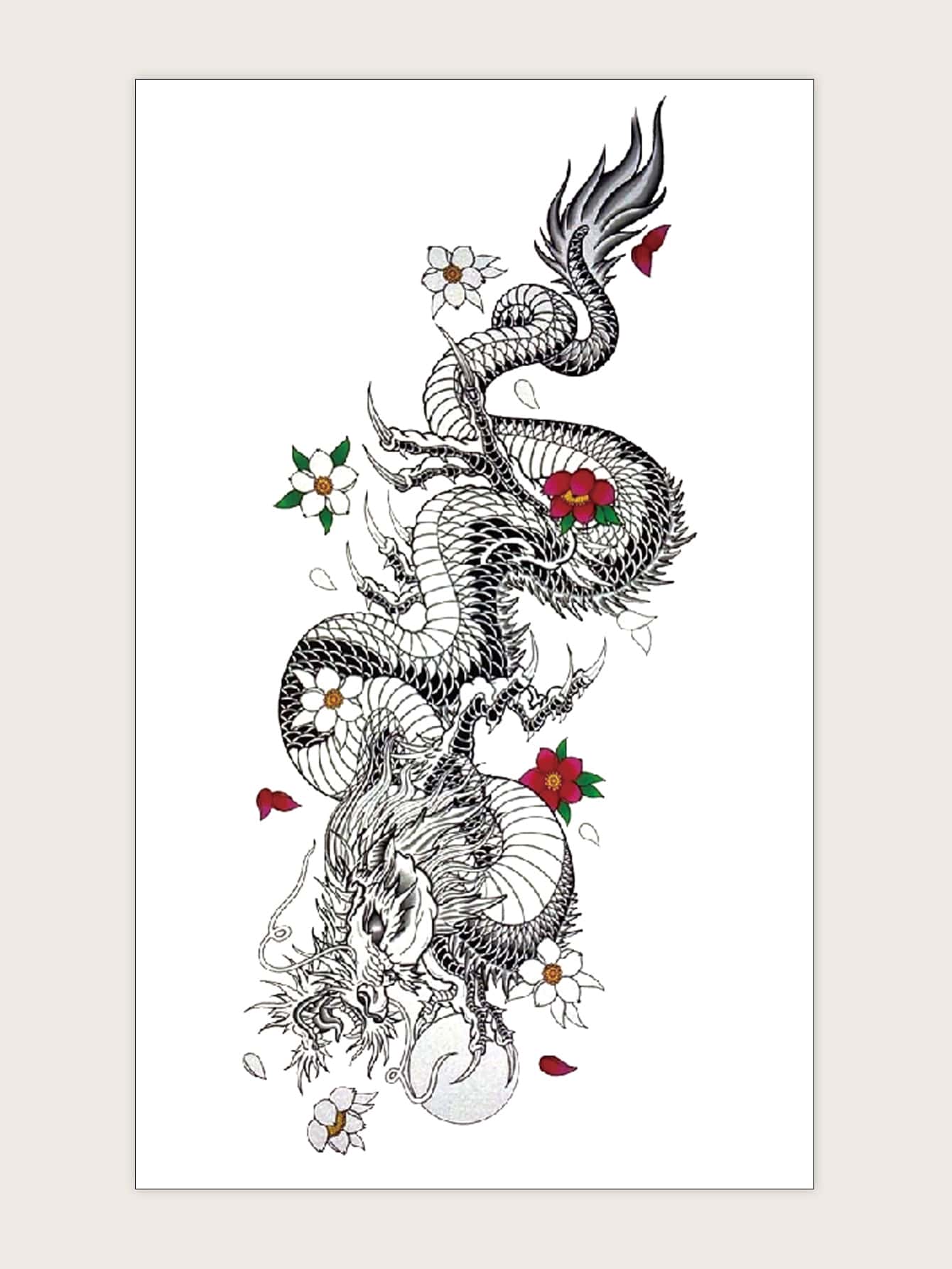 Tattoo Sticker,1 Sheet Chinese Dragon Temporary Tattoos For Women ...