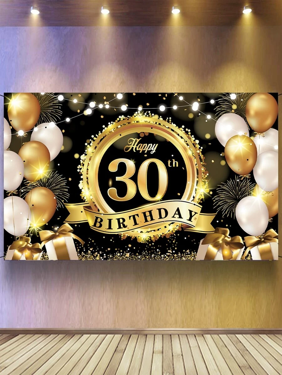 1pc Balloon & Letter Graphic Photobooth Background, Modern Polyester ...