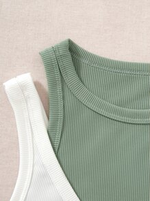 Flirla Two Tone Cut Out Tank Top | SHEIN USA