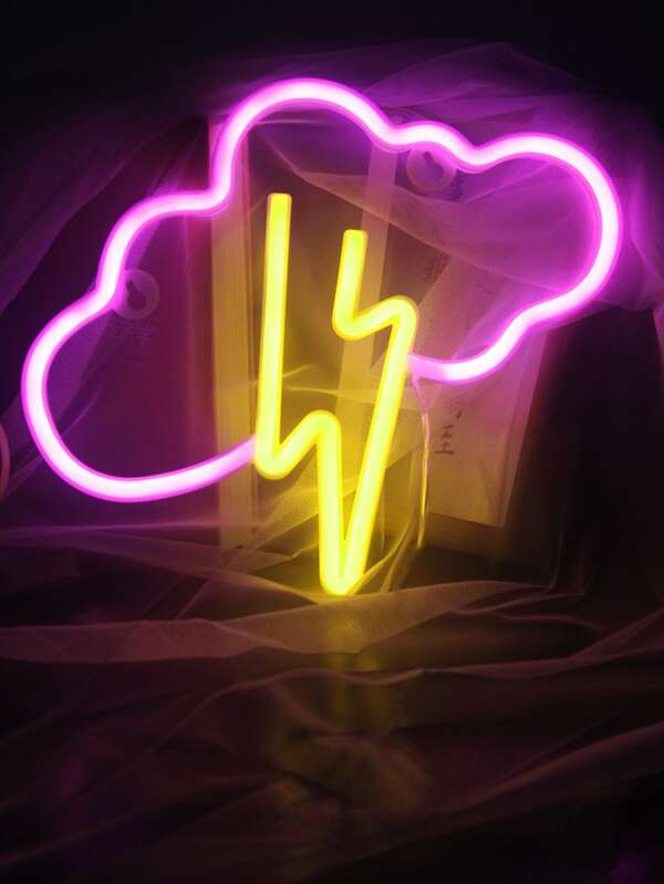 1pc Cloud & Lightning Shaped Neon Light | SHEIN USA