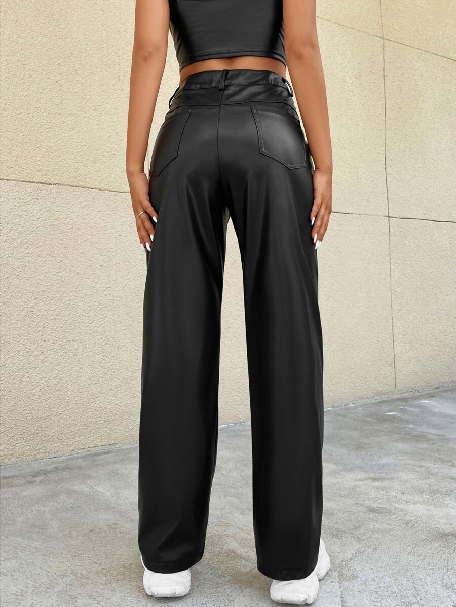 Shein X Lucía Bellido Shein Ezwear Hose Mit Geradlinigen Beinen Hoher