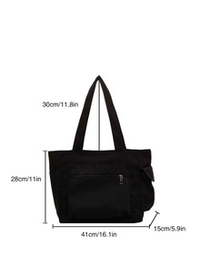 Zipper Front Multi-pocket Shopper Bag | SHEIN USA