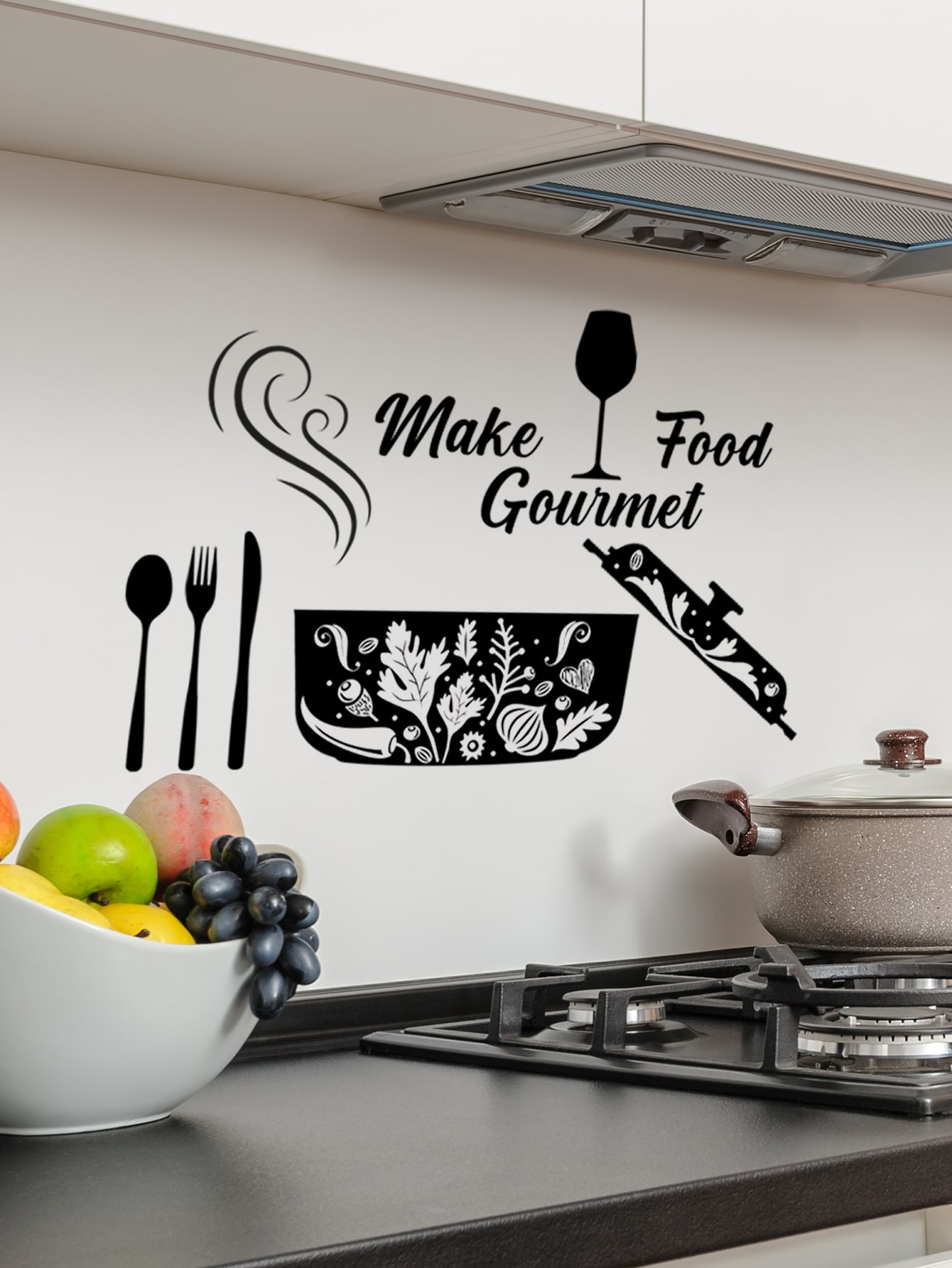 1pc Slogan Graphic Kitchen Sticker