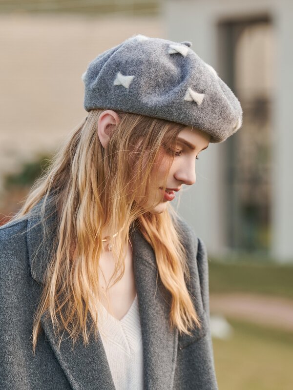 100% Wool Two Tone Beret | SHEIN USA