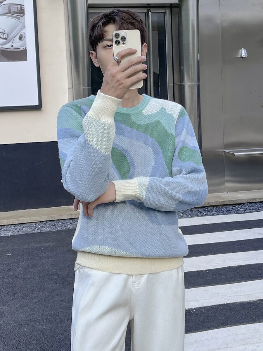 Manfinity Men Colour-block Jumper | SHEIN UK