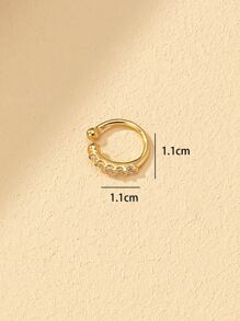 Simple & Stylish Rhinestone Decor Nose Cuff For Women And Men, Punk Non ...