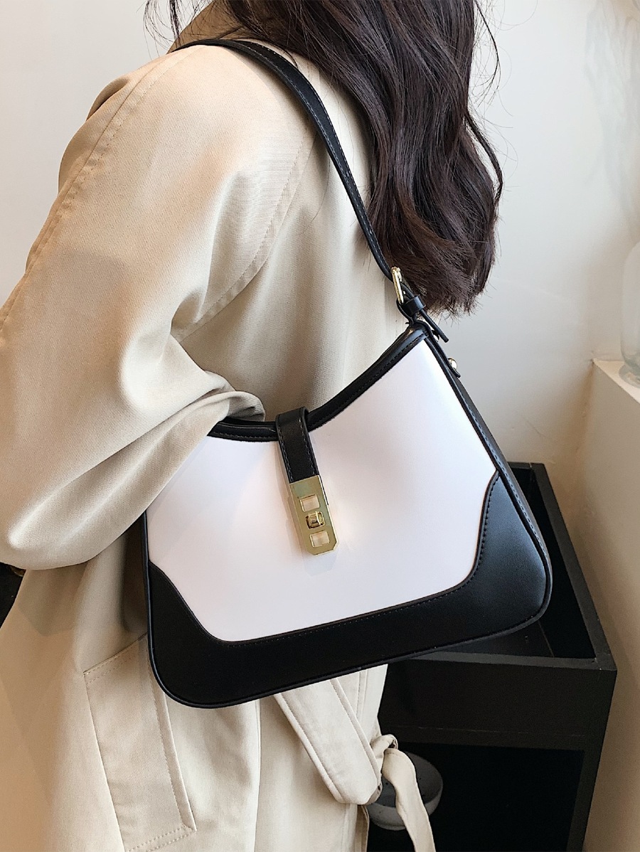Minimalist Colorblock Hobo Bag | SHEIN USA