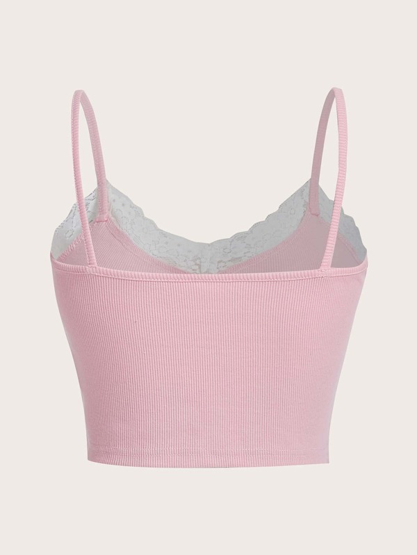 Kawaii Lace Trim Cami Top Shein Usa