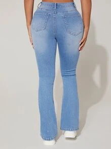 SHEIN PETITE Ripped Bootcut Leg Jeans | SHEIN USA