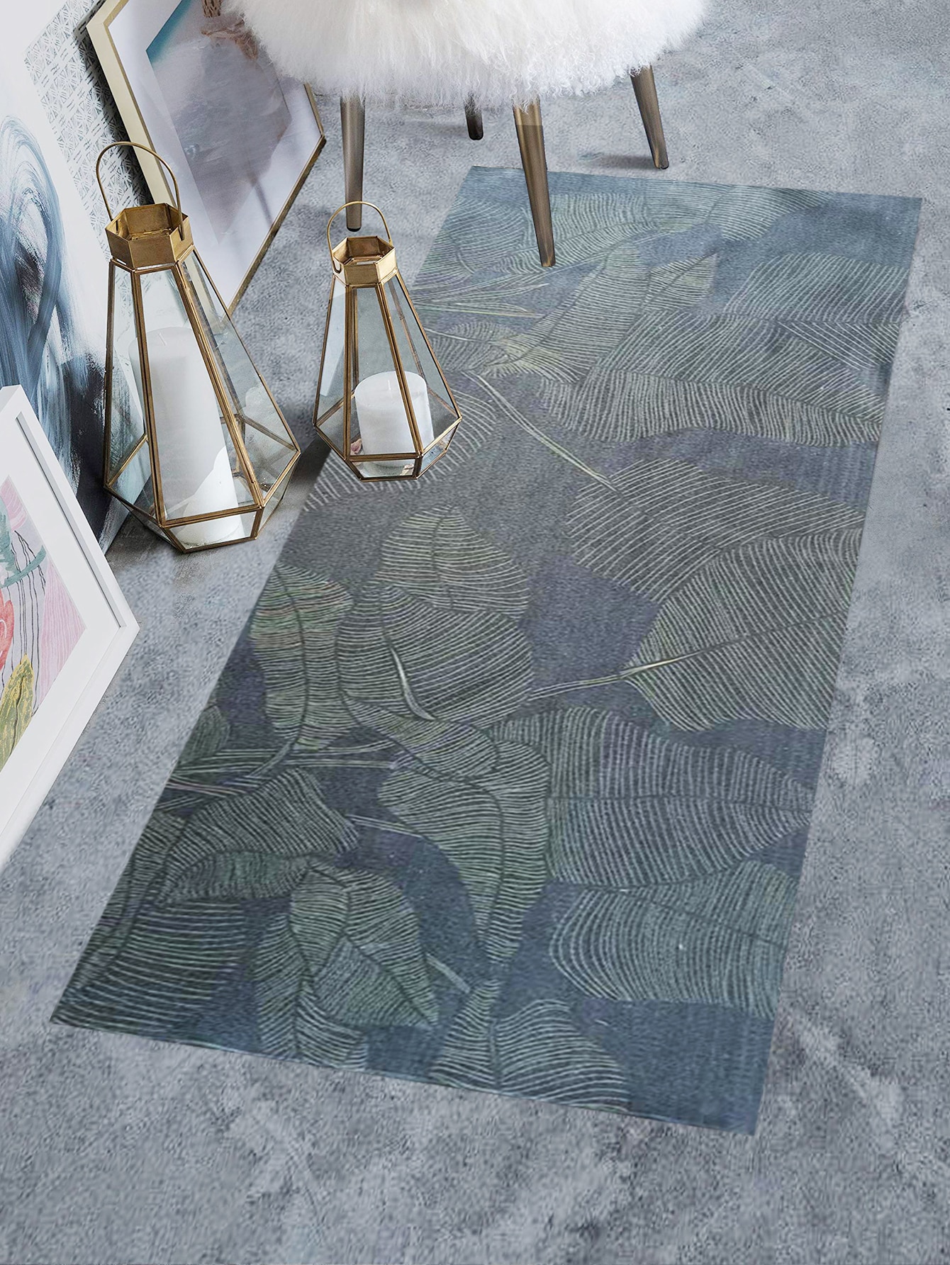 1pc Leaf Pattern Rug