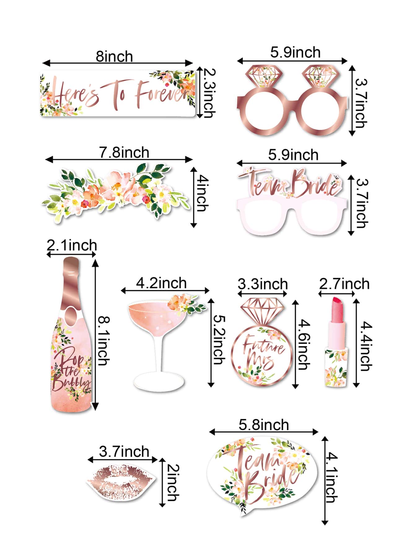 10pcs Party Decorative Photobooth Prop, Paper Photo Booth Prop For ...