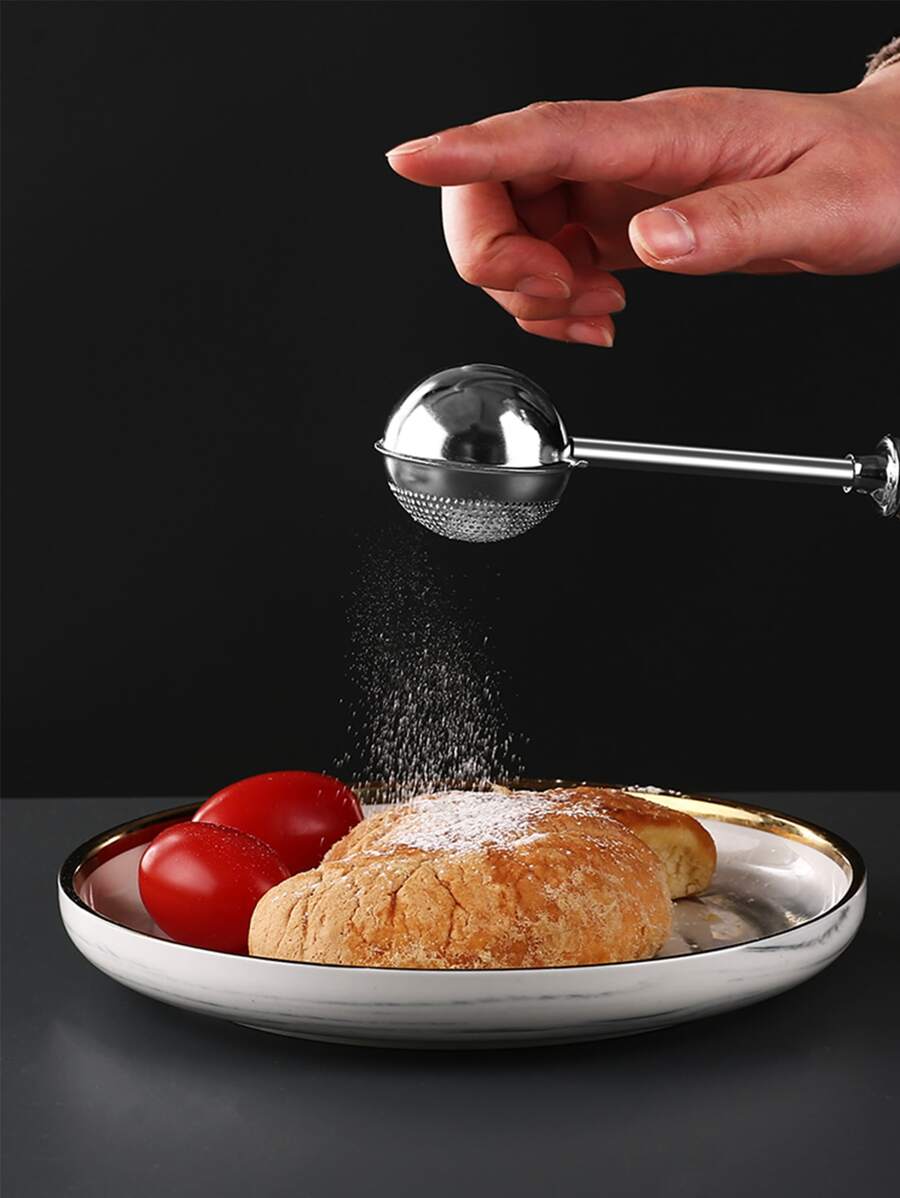 1pc Kitchen Flour Duster For Baking, One-Handed Operation, Stainless ...