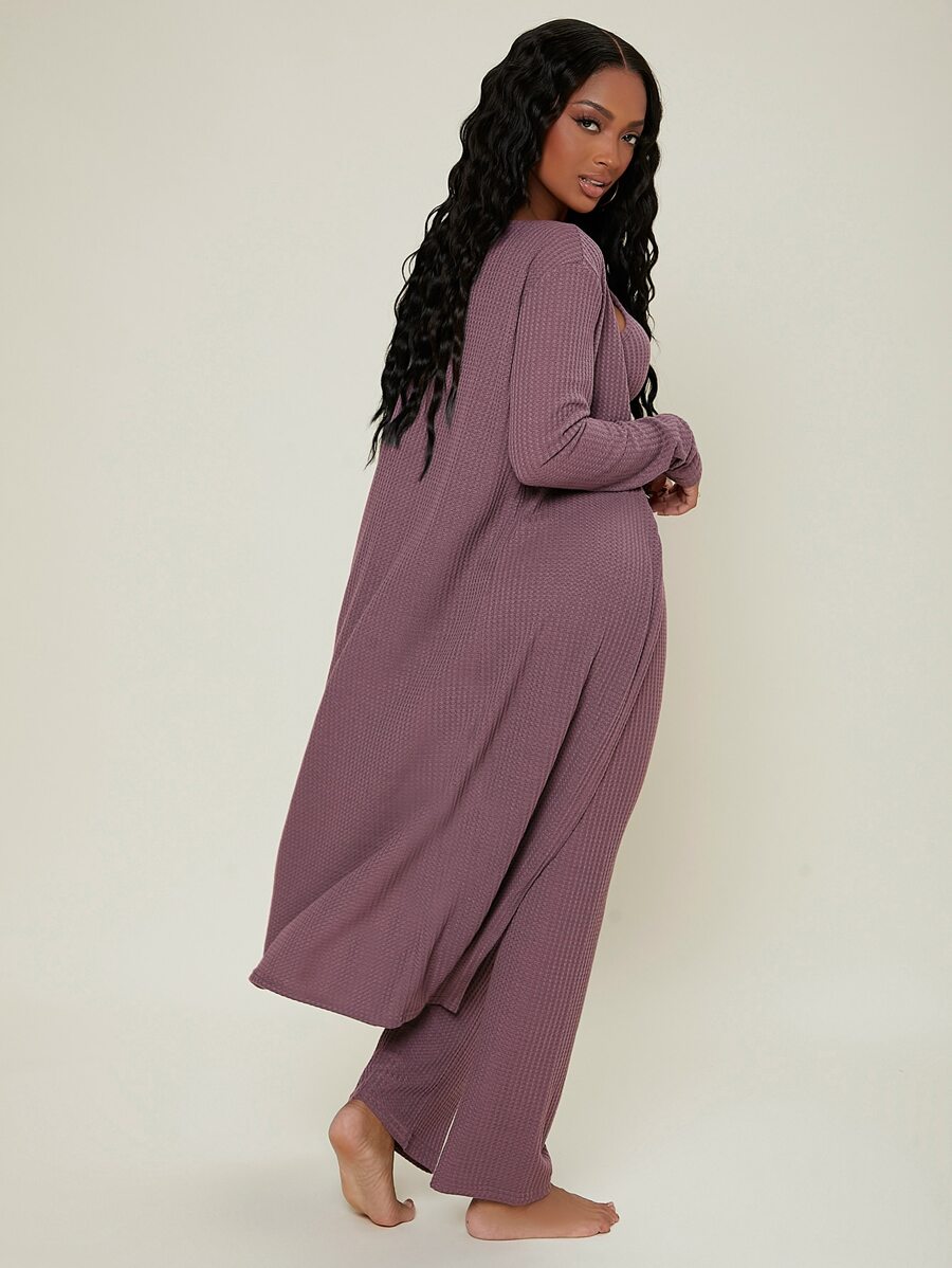 Ruched Bust Solid Lounge Set | SHEIN USA