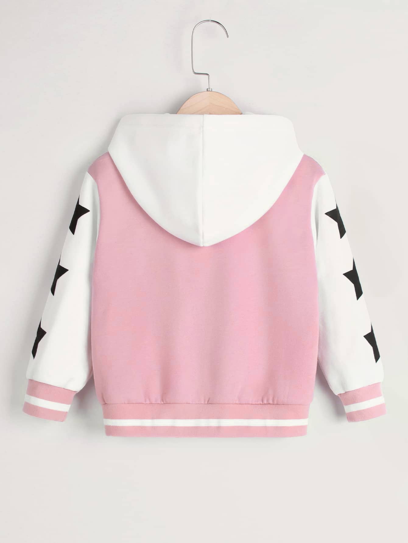 SHEIN Kids EVRYDAY Toddler Girls Letter & Star Print Thermal Hooded ...