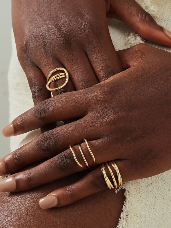 3pcs Minimalist Cuff Ring | SHEIN USA