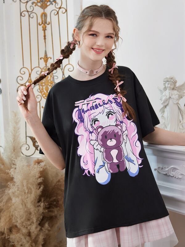 Anime Cartoon Figure Graphic Tee | SHEIN