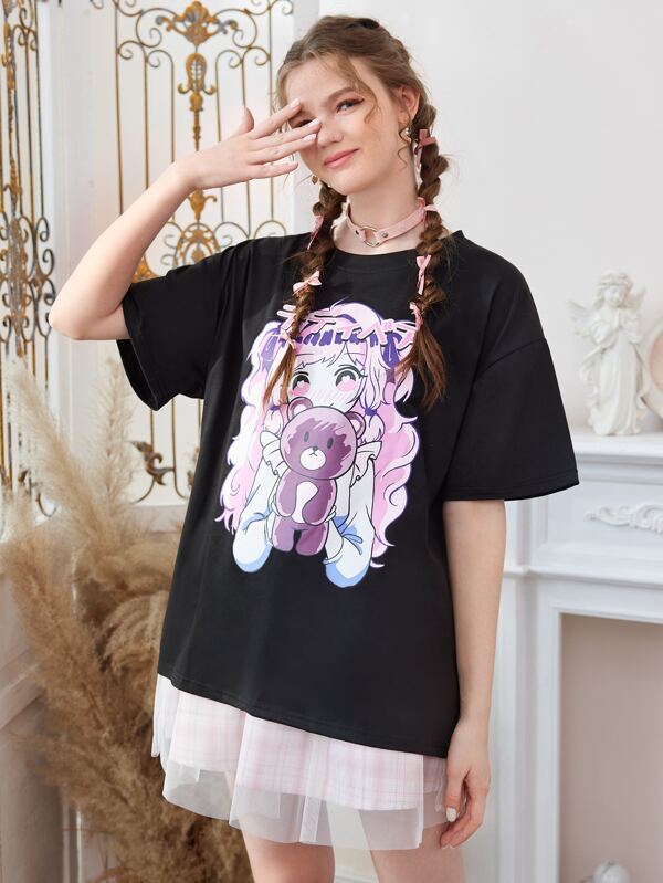 Anime Cartoon Figure Graphic Tee | SHEIN