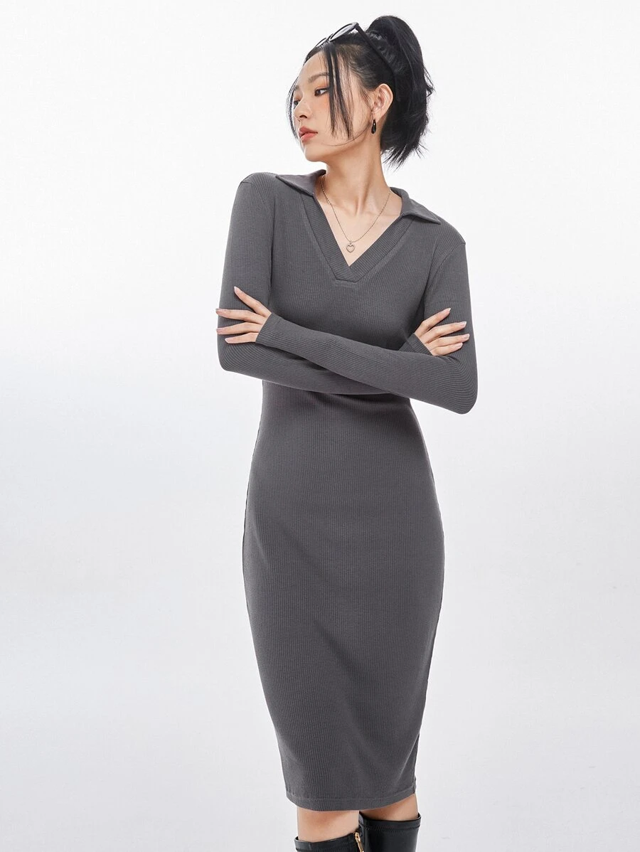 DAZY Solid Rib-knit Bodycon Dress | SHEIN USA