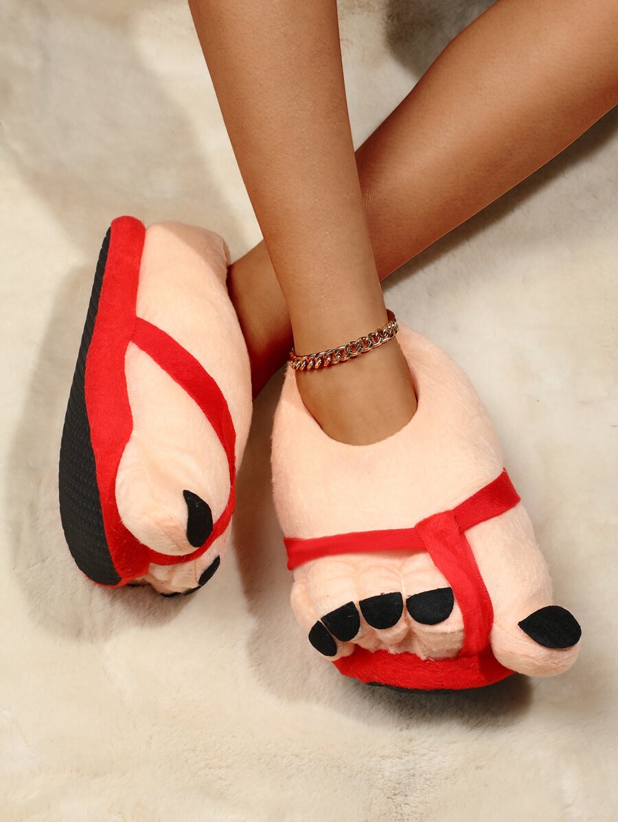 Women's Autumn/Winter Funny Cartoon Slip-On House Slippers, Warm, Non ...