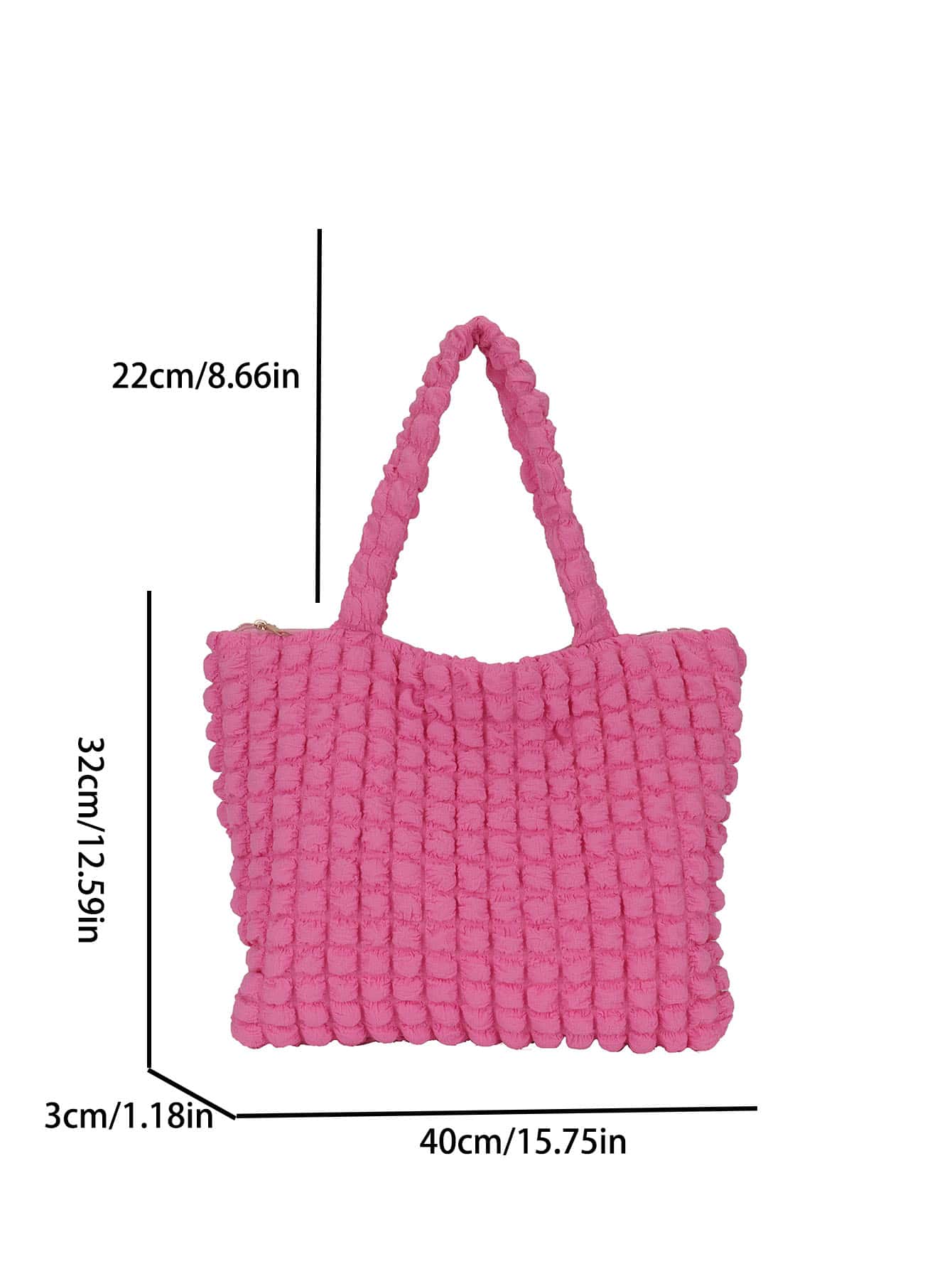 Neon Pink Ruched Detail Shopper Bag pink | SHEIN UK