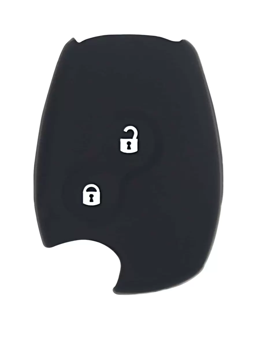 1pc Black Silicone Key Fob Cover Protective Case, 2 Buttons For Renault ...