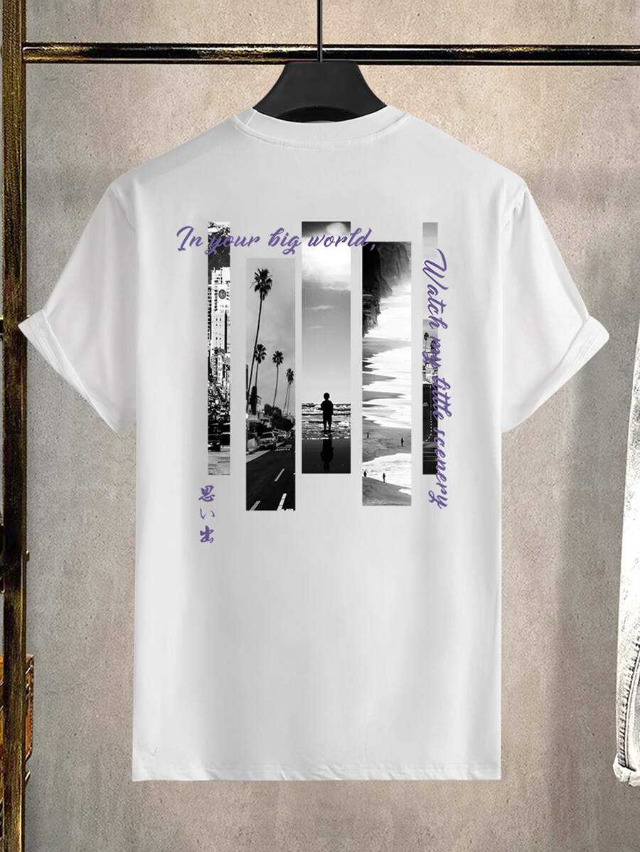 Manfinity Homme Men Figure & Japanese Letter Graphic Tee | SHEIN USA