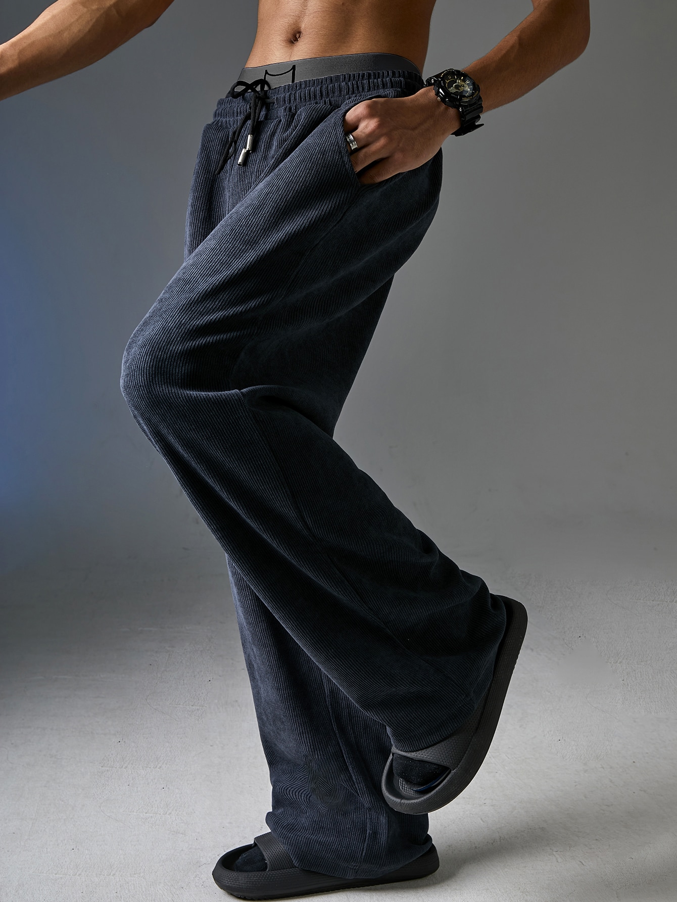 Men Drawstring Waist Wide Leg Sweatpants | SHEIN USA