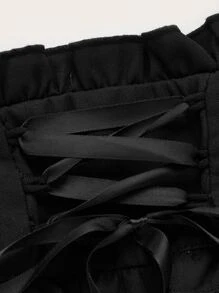 ROMWE Kawaii レースアップ コントラストレース ピナフォアスカート | SHEIN JAPAN