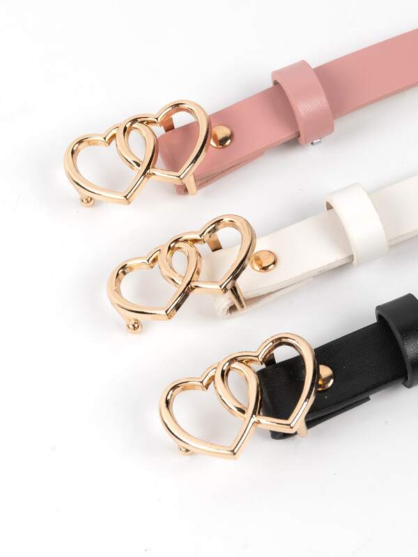 3pcs Heart Buckle Belt With Punch Tool | SHEIN USA