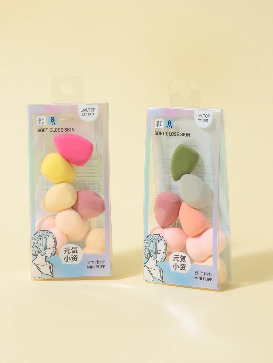 SHANGYELAMEILA 8 Packs Mini Water Bubble Large Powder Puff Soft Makeup ...