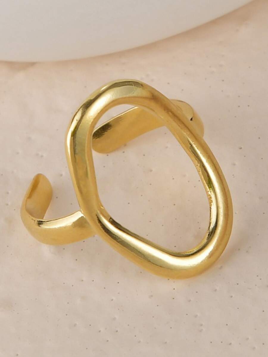 Oval Decor Cuff Ring | SHEIN USA