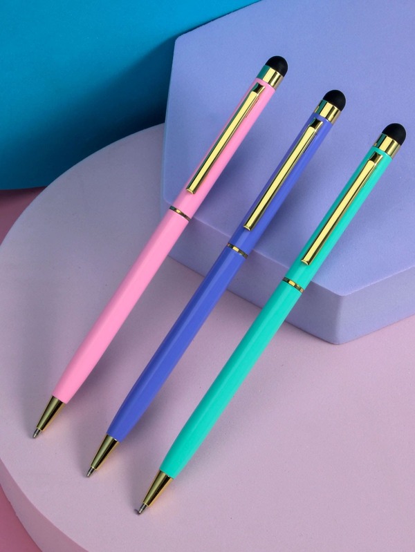 3pcs Stainless Steel Ballpoint Pen | SHEIN USA