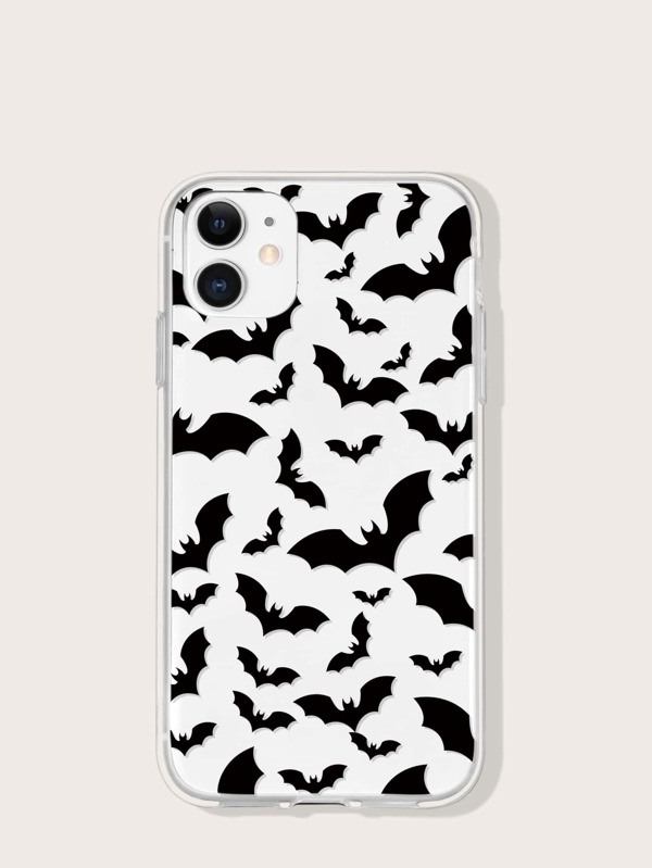 Bat Print Clear Phone Case | SHEIN USA