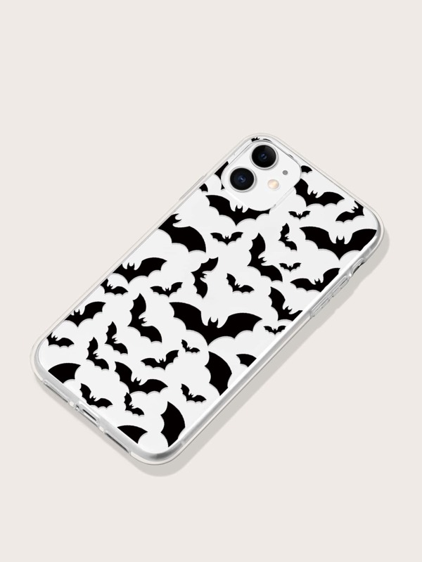 Bat Print Clear Phone Case | SHEIN USA