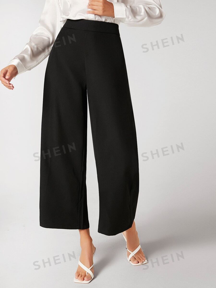 SHEIN BIZwear Seam Front Cropped Trousers | SHEIN UK