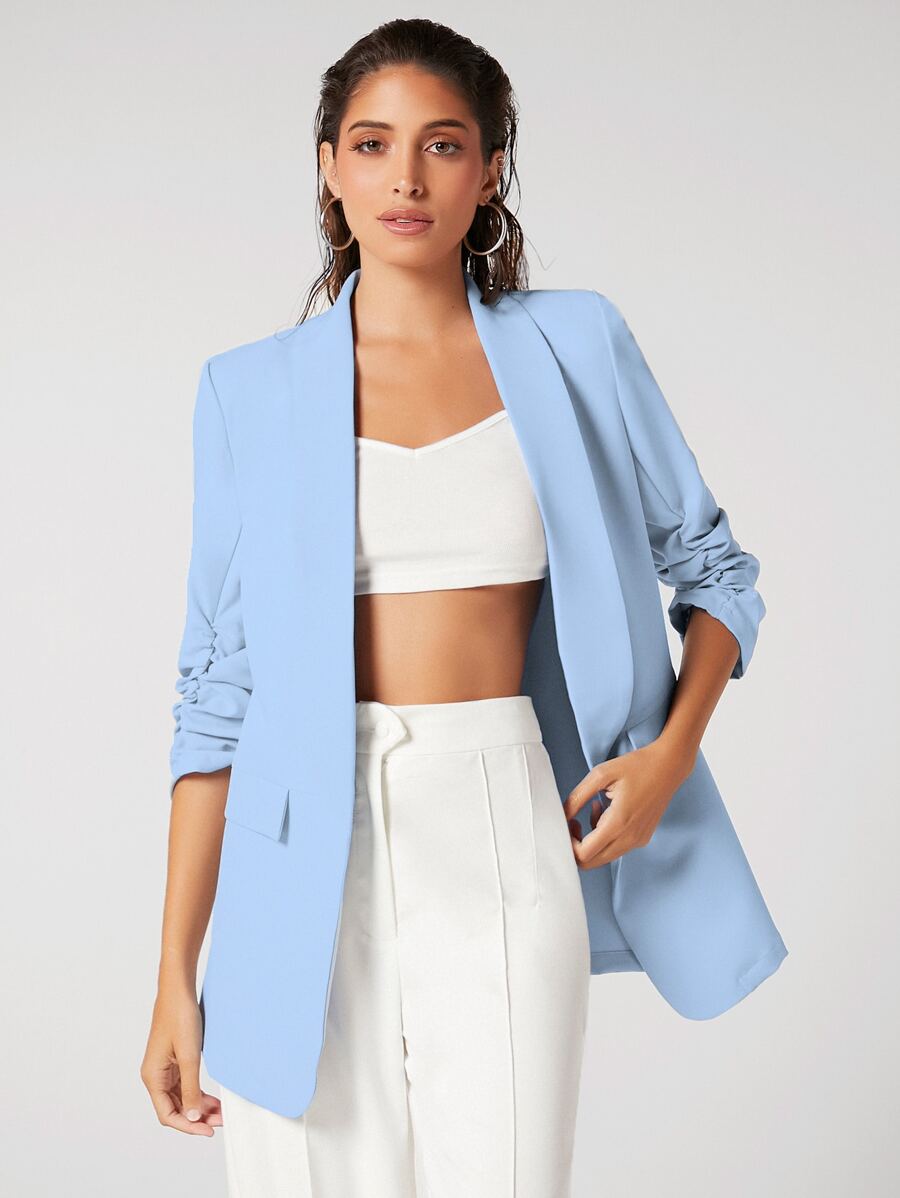 SHEIN BIZwear Women Fashion Spring Classic Baby Blue Blazer For Daily ...