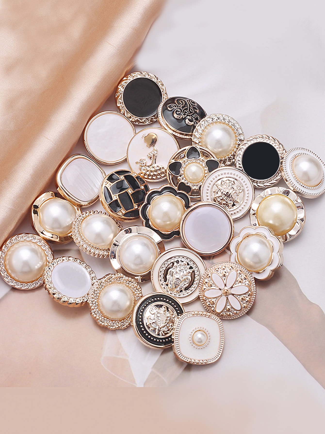 20pcs Faux Pearl Decor Random DIY Sewing Button
