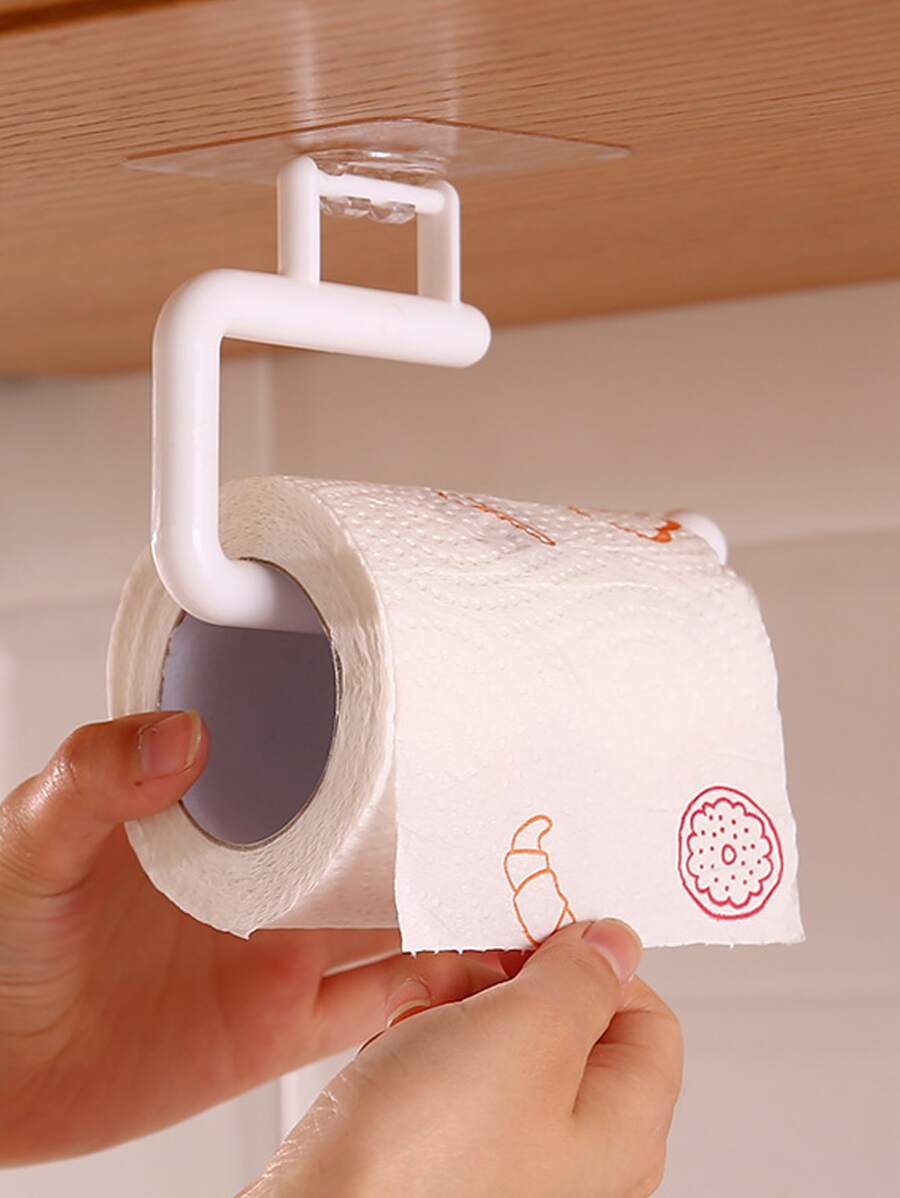 No Drilling Tissue Box Holder, Wall Mounted Paper Towel Rack, Plastic ...