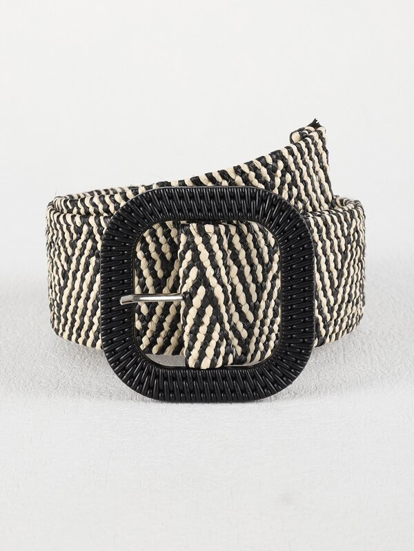 Square Buckle Woven Belt | SHEIN USA