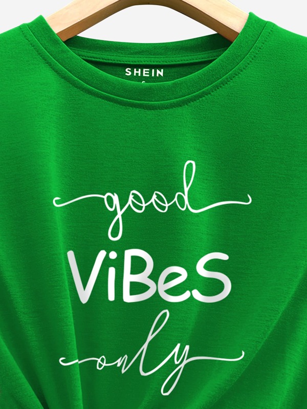 SHEIN LUNE Slogan Graphic Tee | SHEIN USA