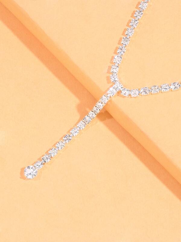 Rhinestone Decor Y Lariat Necklace | SHEIN USA